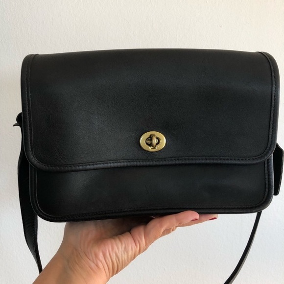 Coach | Bags | Vintage Coach Black Leather Crossbody Bag Brand New ...